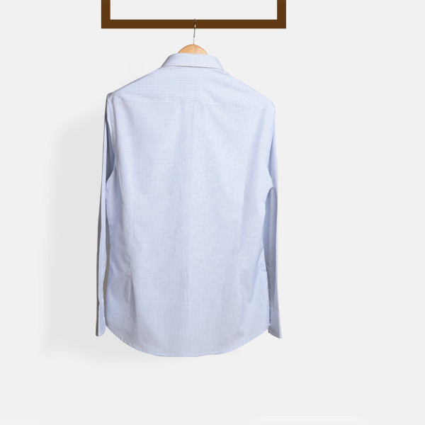 Blue Microcheck Shirt | Sustainable Custom Menswear by A.I.